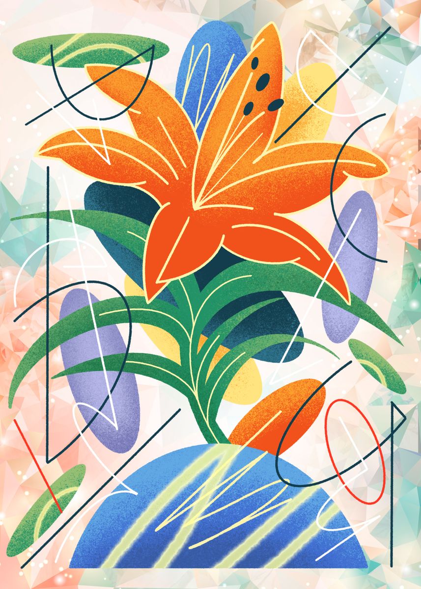 'Flowers Vibrant Blooms' Poster, picture, metal print, paint by NIZAM ...