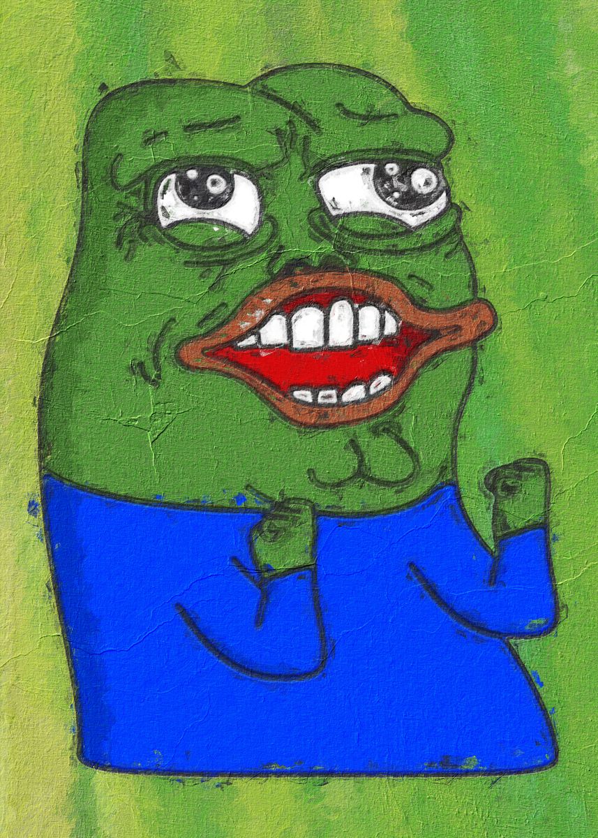 'Pepe the Frog' Poster, picture, metal print, paint by Meme Daily | Displate