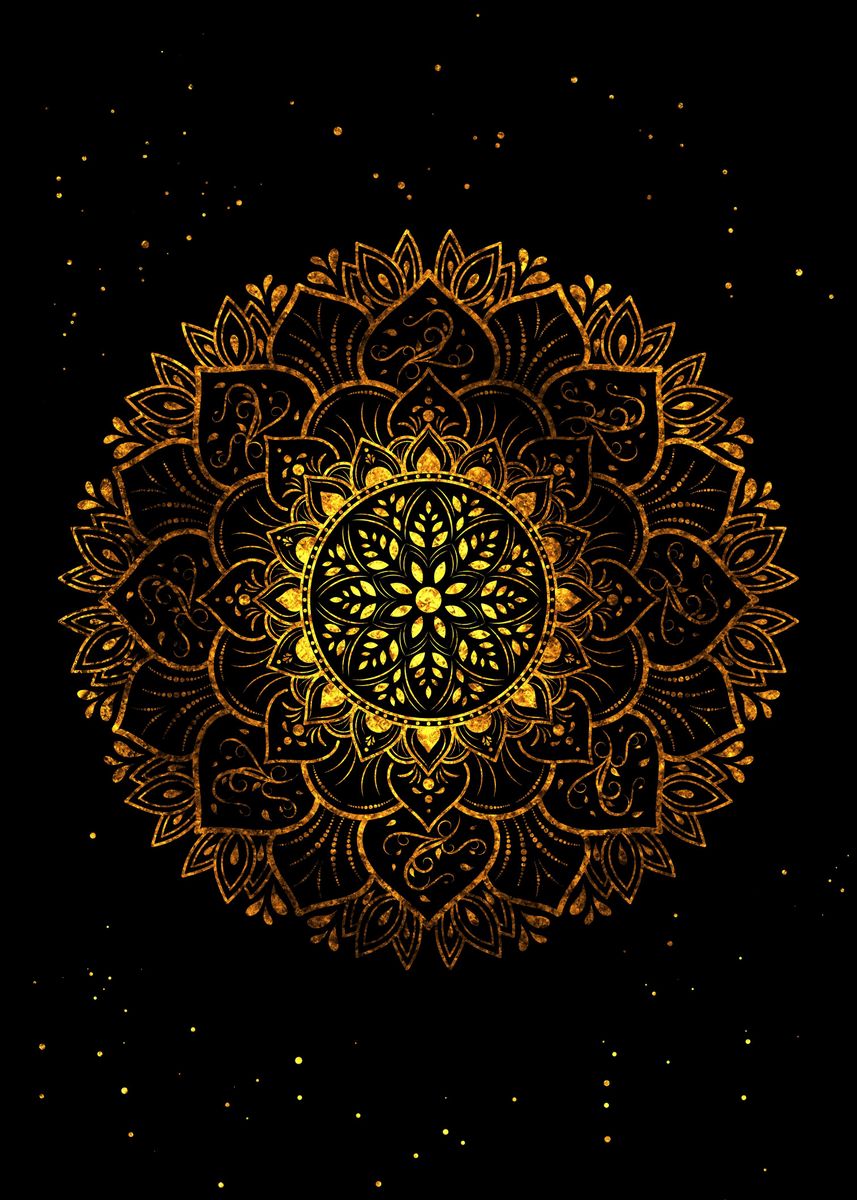 'Floral gold' Poster, picture, metal print, paint by Mild pic | Displate