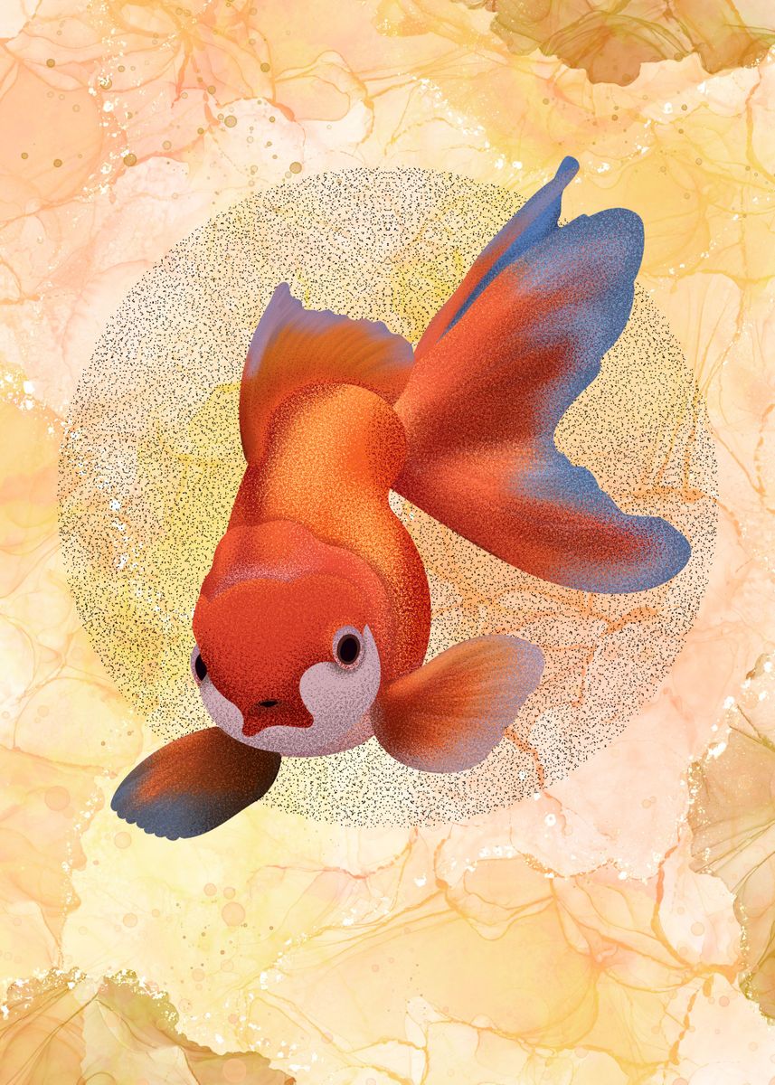 'Goldfish' Poster, picture, metal print, paint by NIZAM KHAN | Displate