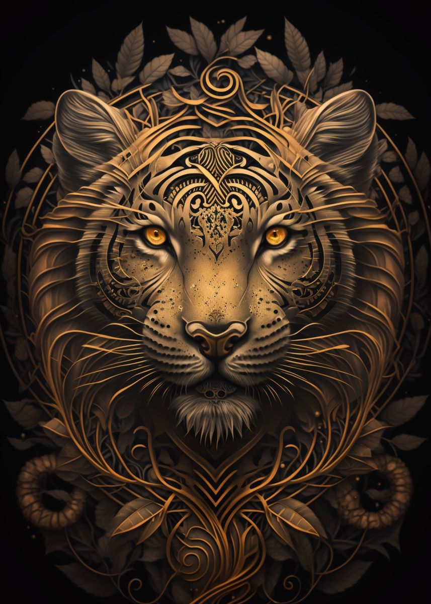 'Mystic Tiger' Poster, picture, metal print, paint by Amit Debnath ...