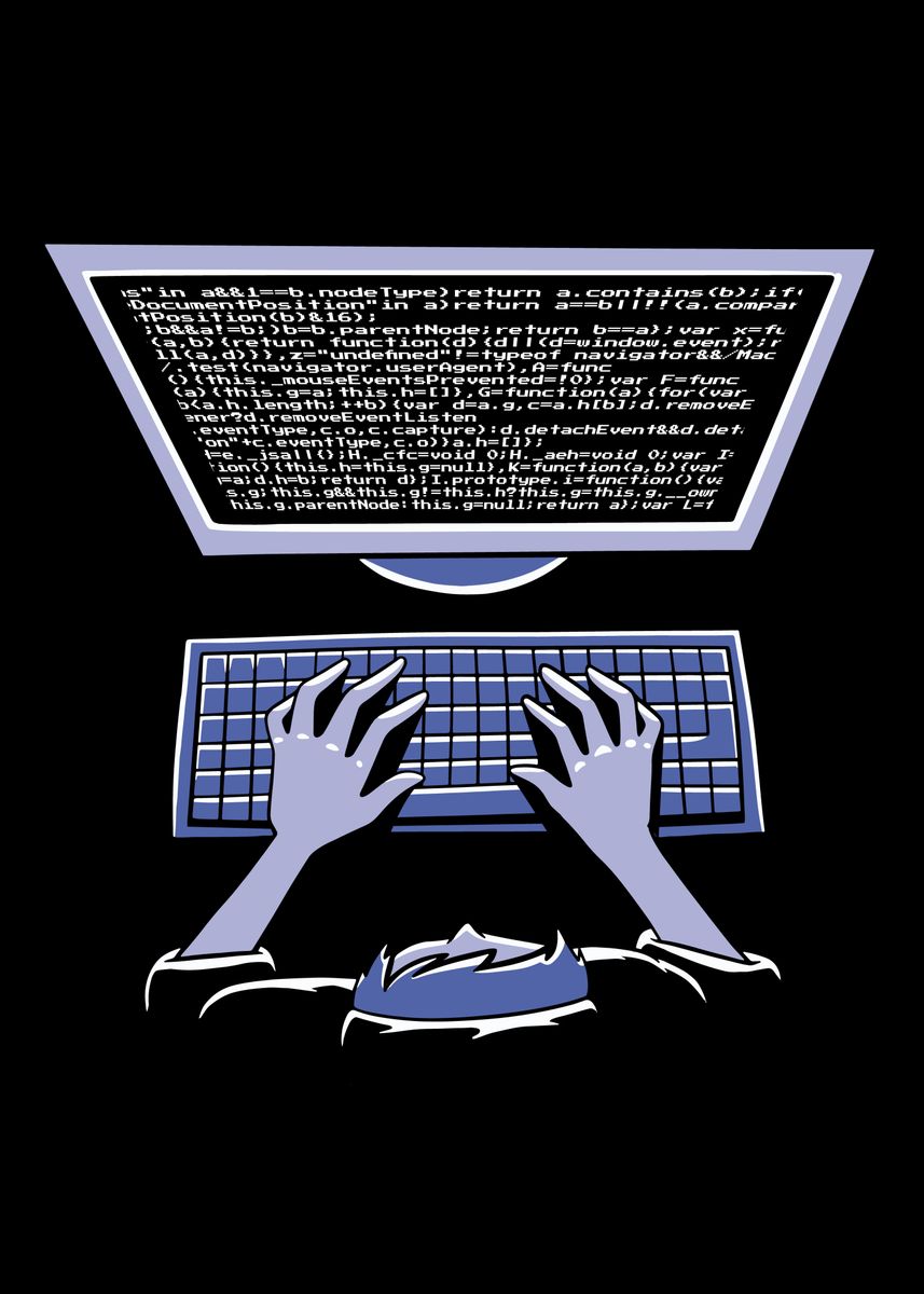 'Coding' Poster, picture, metal print, paint by Cool Till Death | Displate