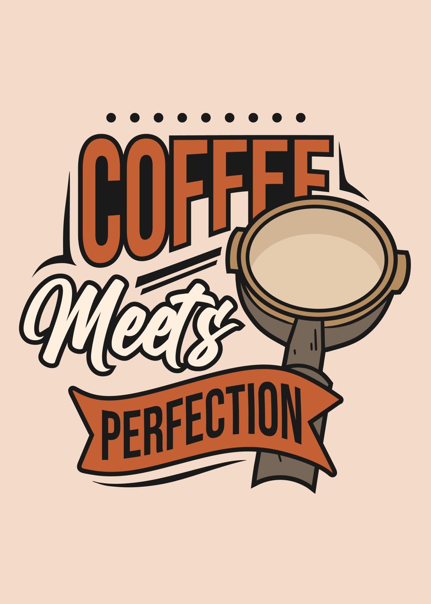 'Coffee Meets' Poster, picture, metal print, paint by Kuroneko Cadet ...