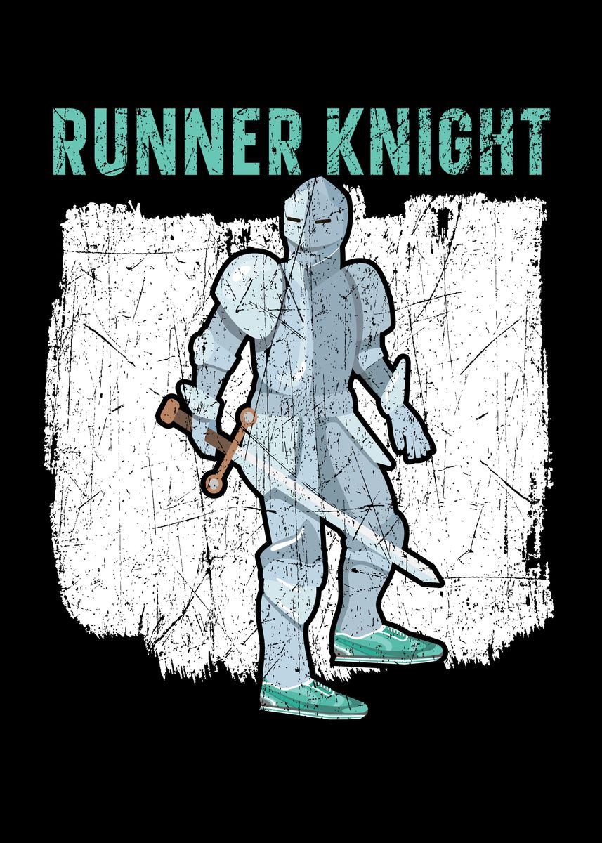 'Runner Knight' Poster, picture, metal print, paint by NAO | Displate