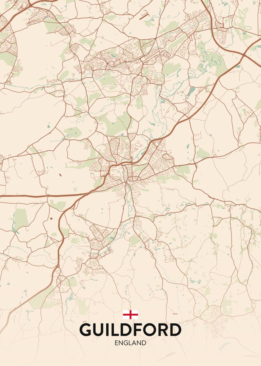 'Guildford UK' Poster, picture, metal print, paint by IMR Designs ...