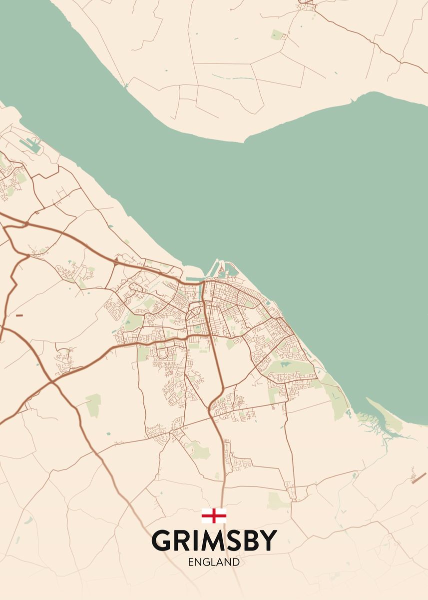 'Grimsby UK' Poster, picture, metal print, paint by IMR Designs | Displate