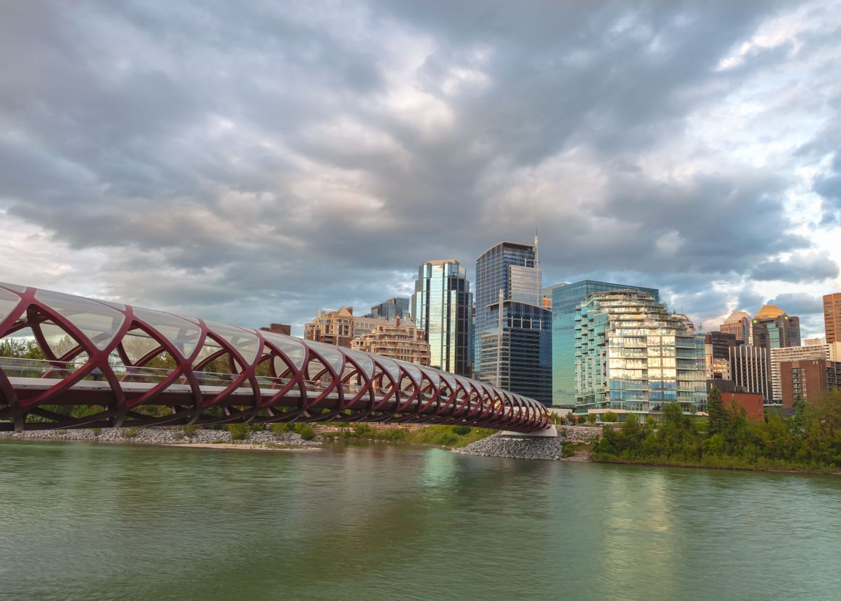 'Peace Bridge and Calgary' Poster by Jonathan Nguyen | Displate