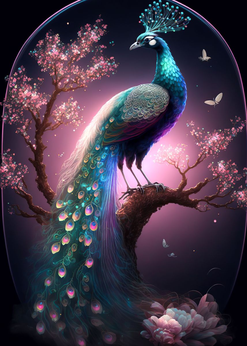 'Magnificent peacock' Poster, picture, metal print, paint by Animal ...