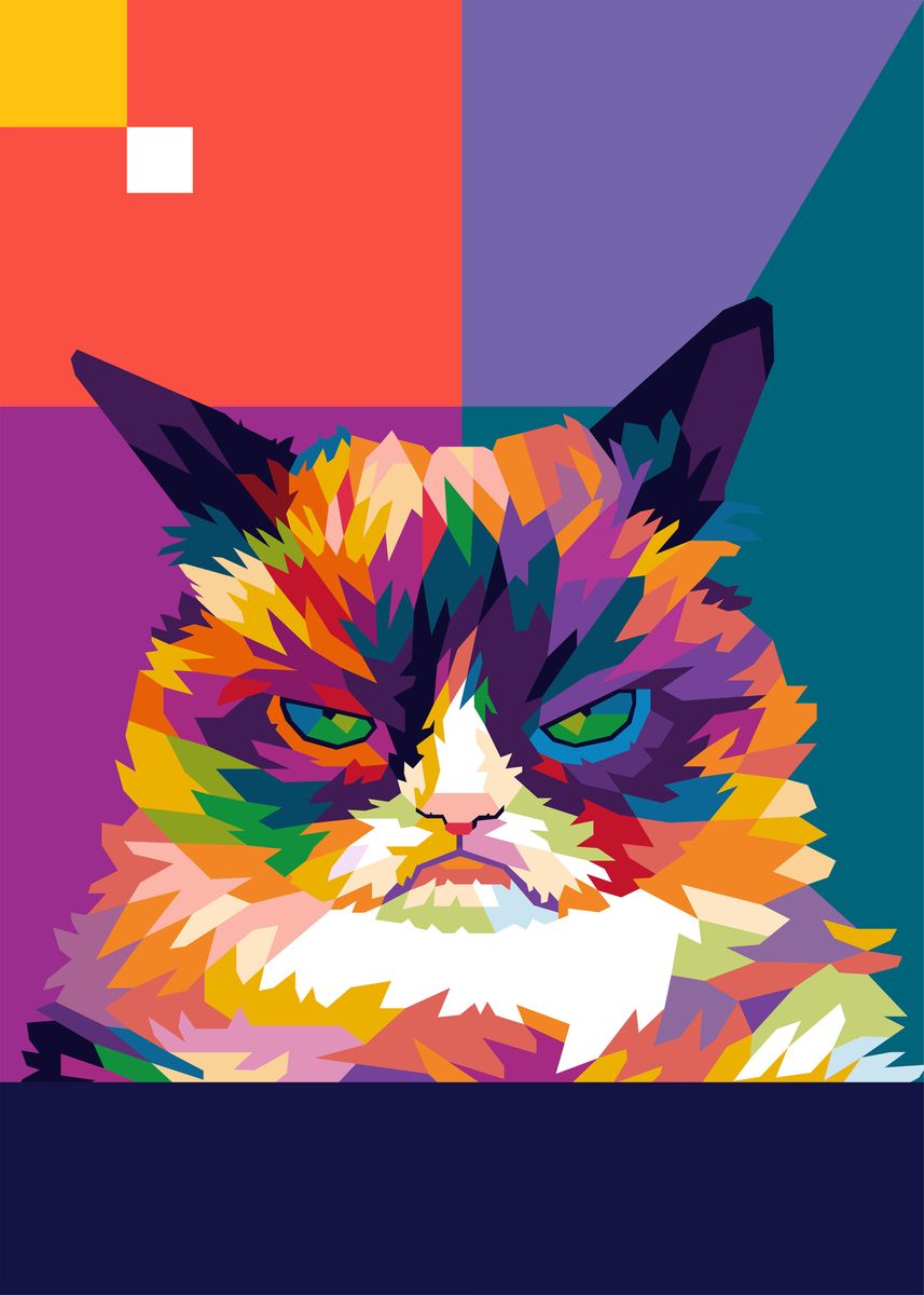 'Gumpy Cat Meme' Poster, picture, metal print, paint by Muifatin | Displate