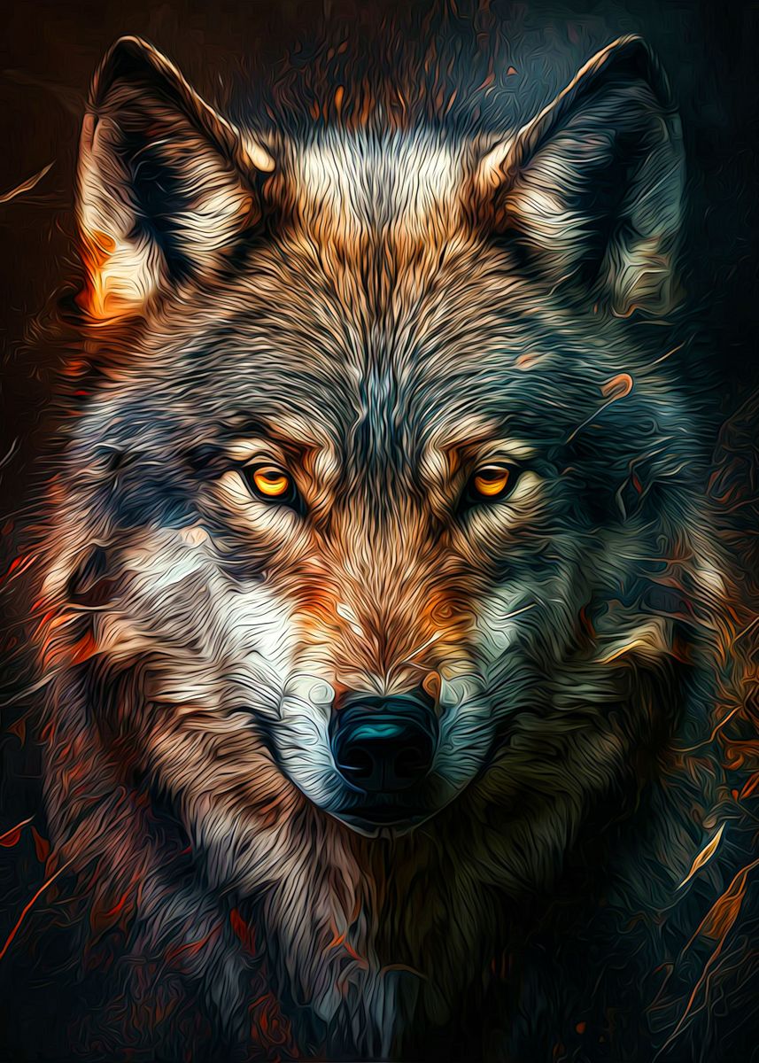 'Wolf' Poster, picture, metal print, paint by Tiker Arts | Displate