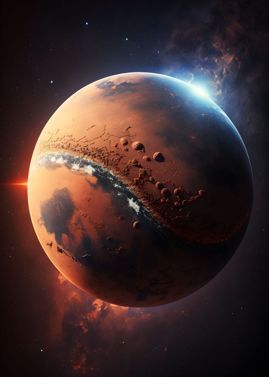 'Planet Mars' Poster, picture, metal print, paint by Maël Sterlin ...