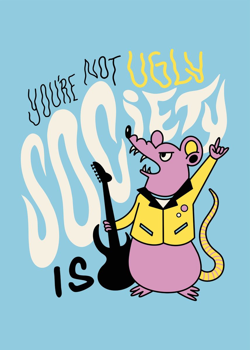 'Punk Mouse' Poster, picture, metal print, paint by Cool Worker | Displate