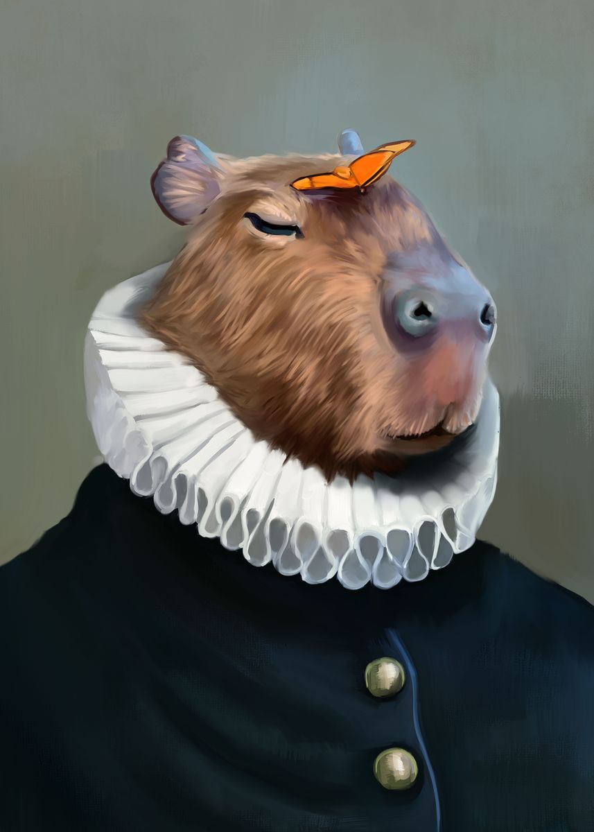 'Capybara Aesthetic' Poster, picture, metal print, paint by Sutashi17 ...