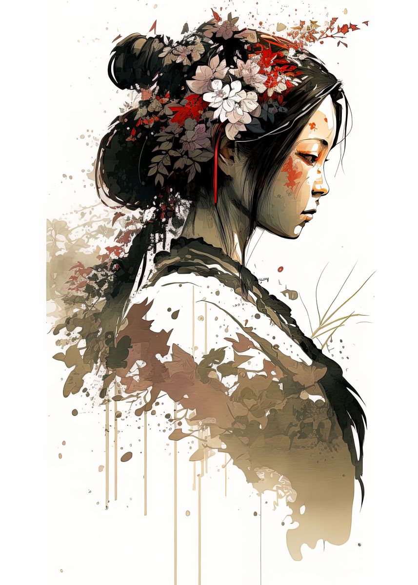 'Japanese Girl' Poster, picture, metal print, paint by AlekSunDoor Art ...