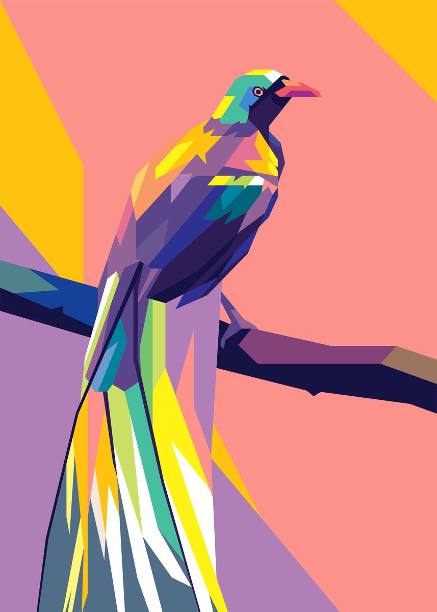 'Beautifull Bird Pop Art' Poster, picture, metal print, paint by Indra ...
