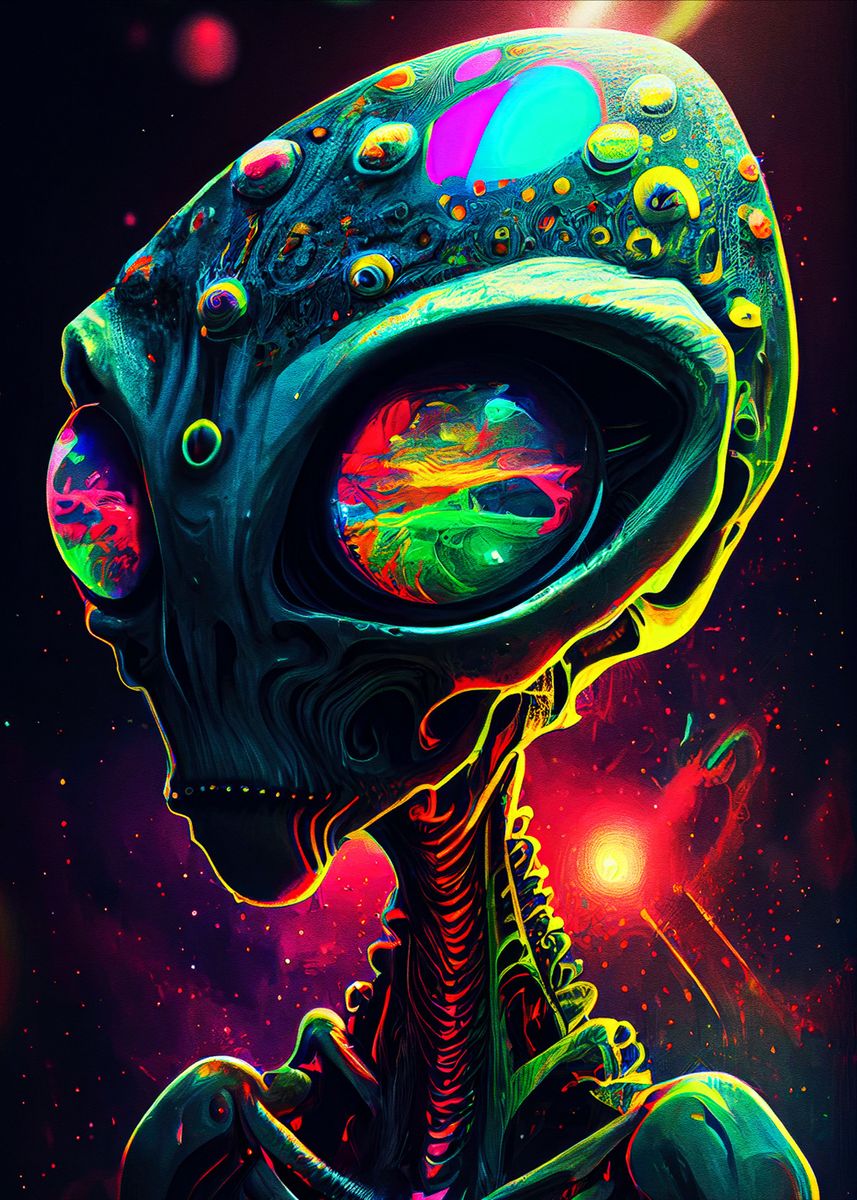 'Paint Alien' Poster, picture, metal print, paint by Coffee Design ...