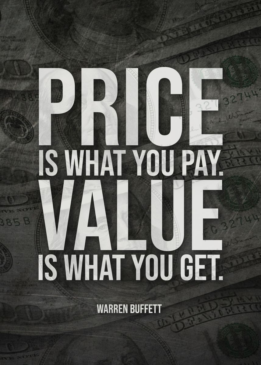 'Price Vs Value Buffett' Poster, picture, metal print, paint by ...