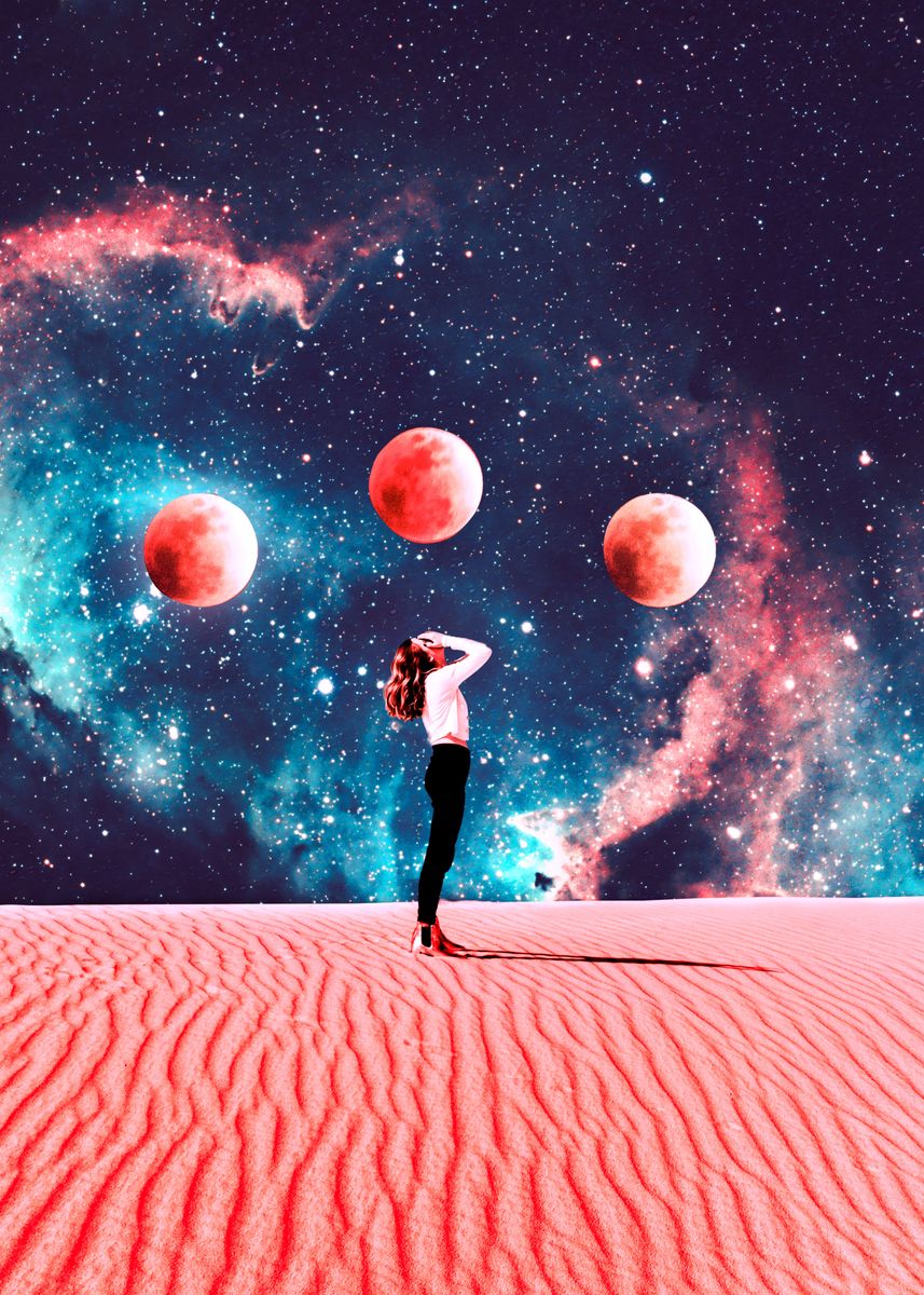 'Lonely in The space ' Poster, picture, metal print, paint by Yasmine ...