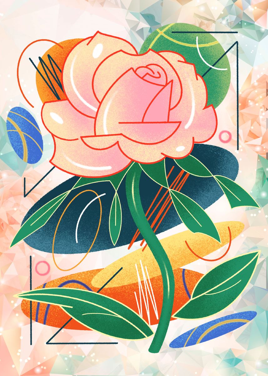 'Flowers Vibrant blooms' Poster, picture, metal print, paint by NIZAM ...