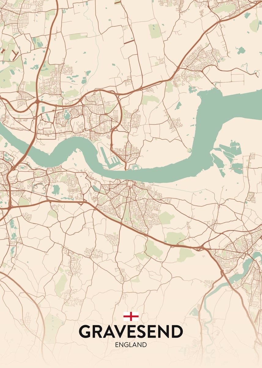 'Gravesend UK' Poster, picture, metal print, paint by IMR Designs ...