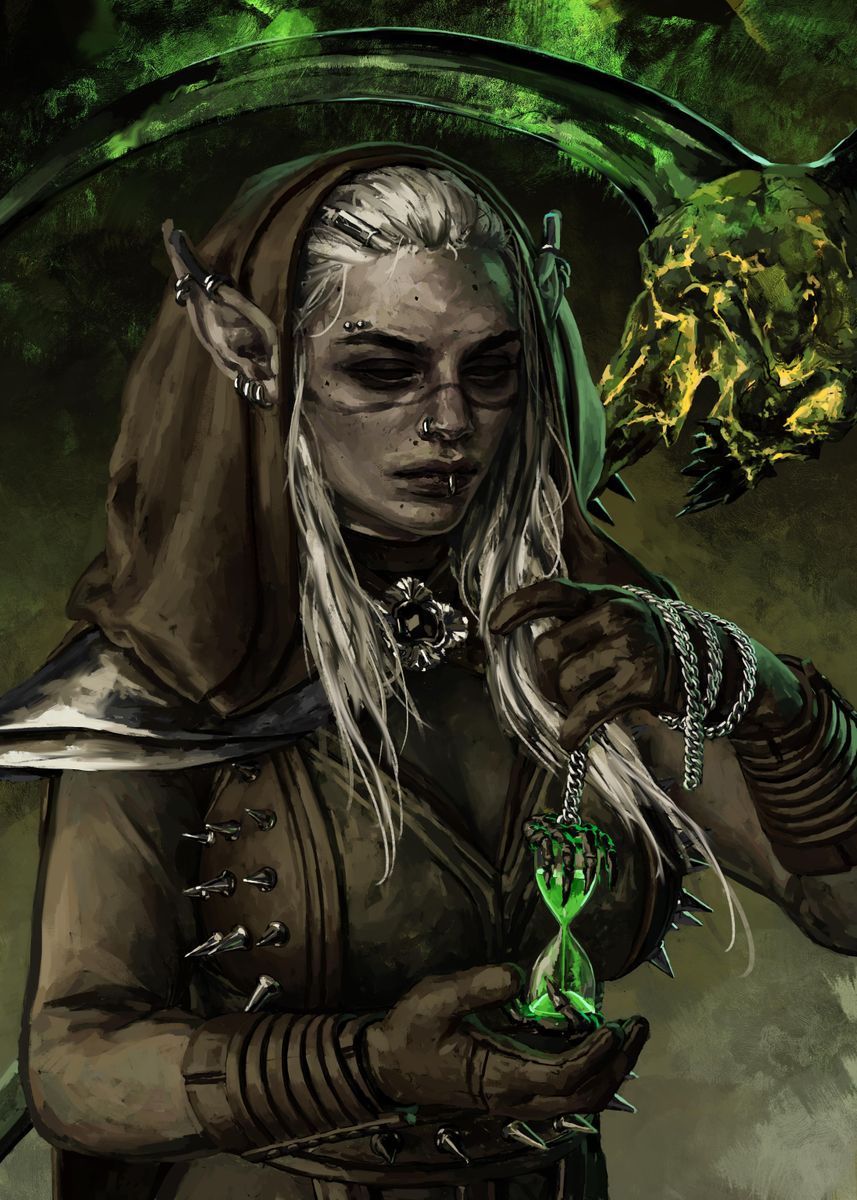 'Thana Aunvrae with Scythe' Poster, picture, metal print, paint by ...