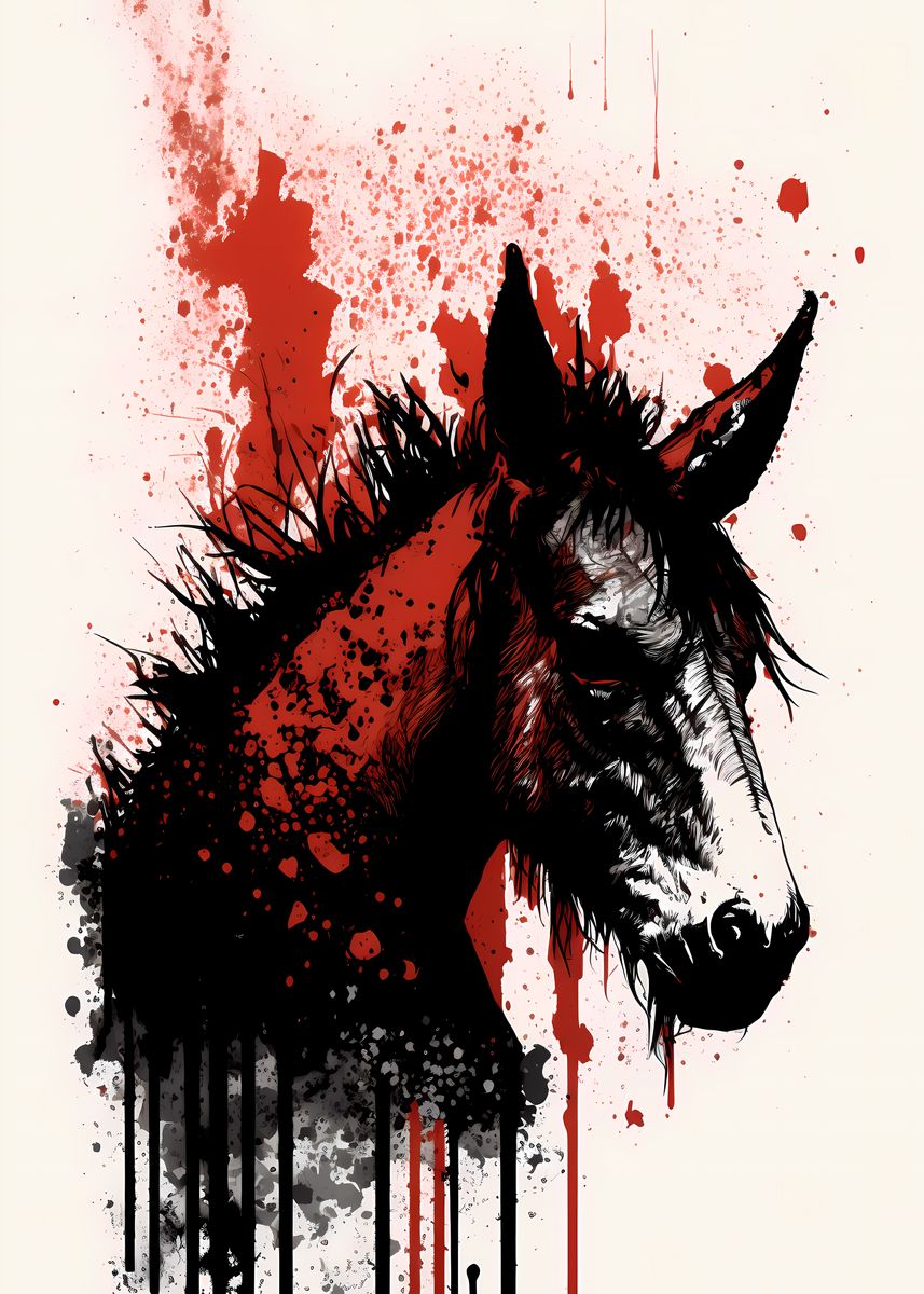 'Horror Donkey Portrait' Poster by TortillaChief | Displate