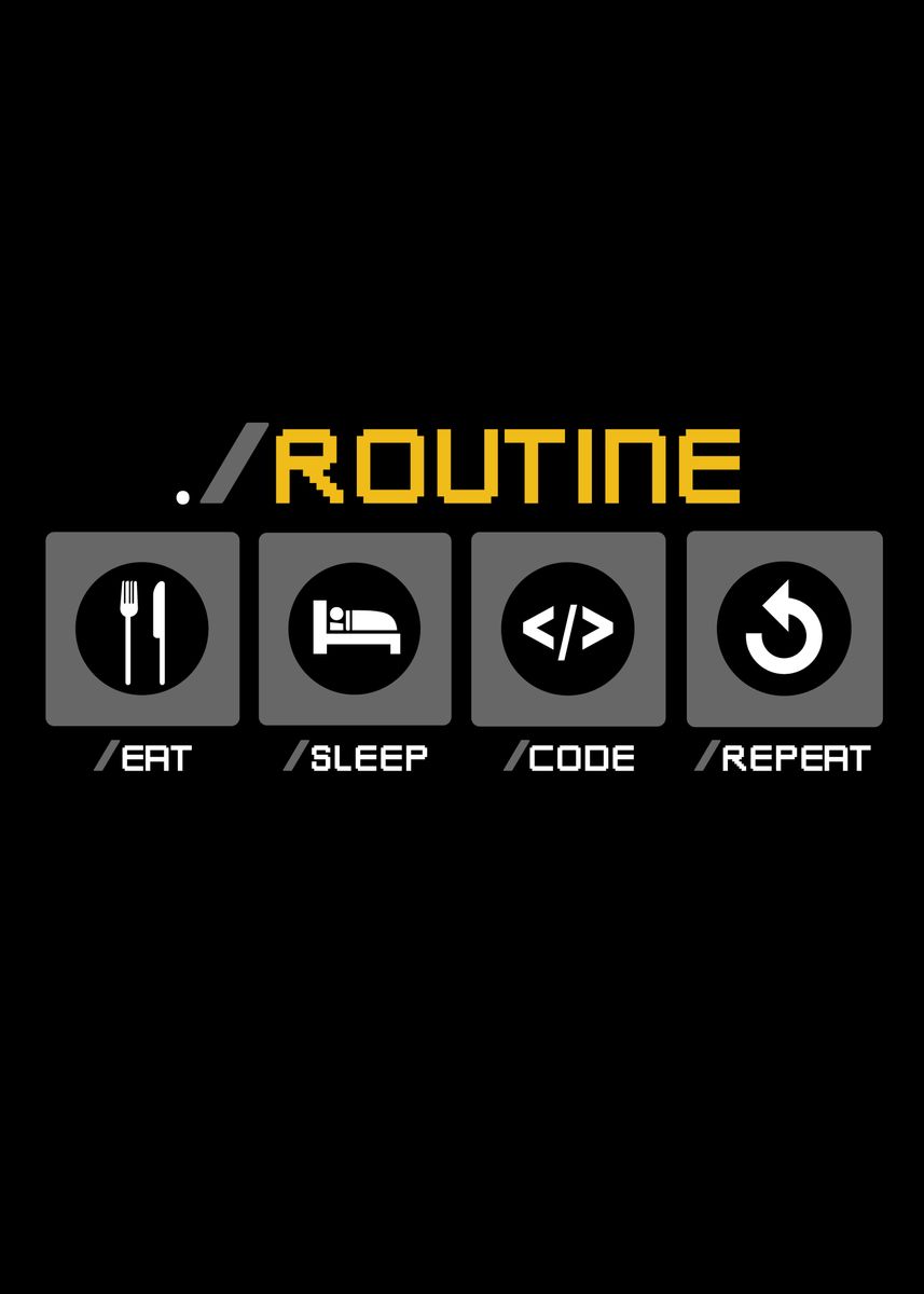 'Coding' Poster, picture, metal print, paint by Cool Till Death | Displate