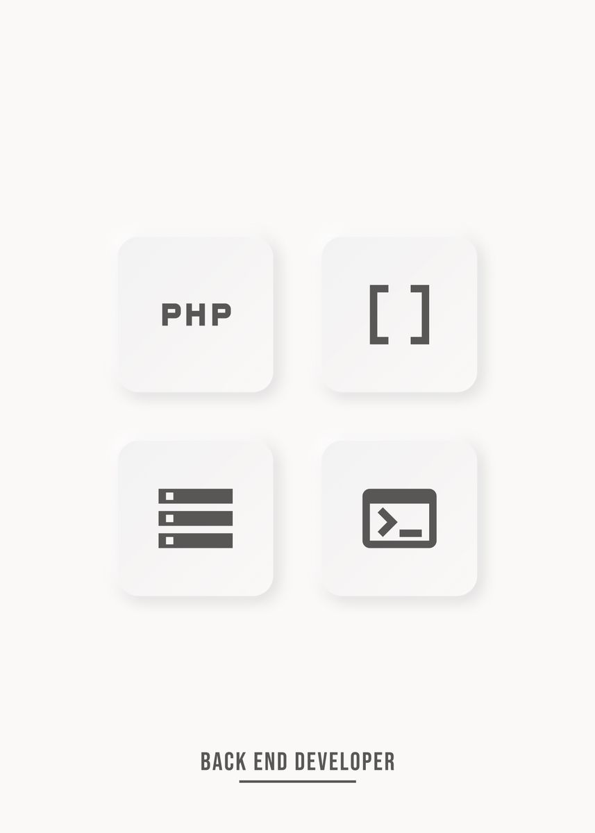 'Back End Developer' Poster, picture, metal print, paint by Wisnu ...