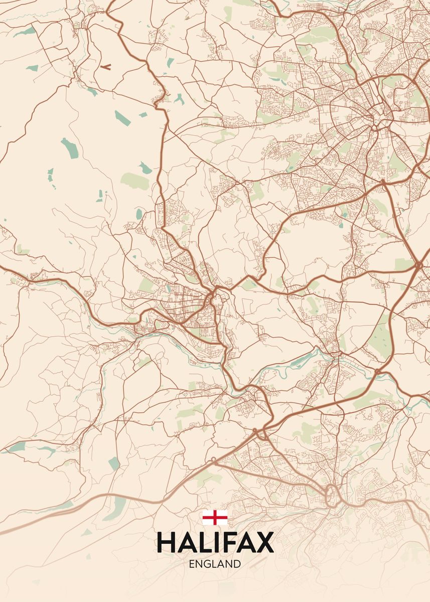 'Halifax UK' Poster, picture, metal print, paint by IMR Designs | Displate