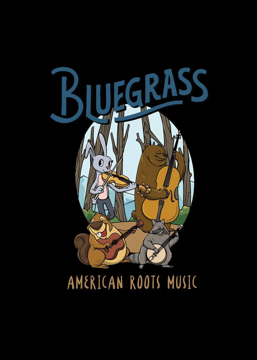 'Animals Bluegrass Musician' Poster, picture, metal print, paint by ...