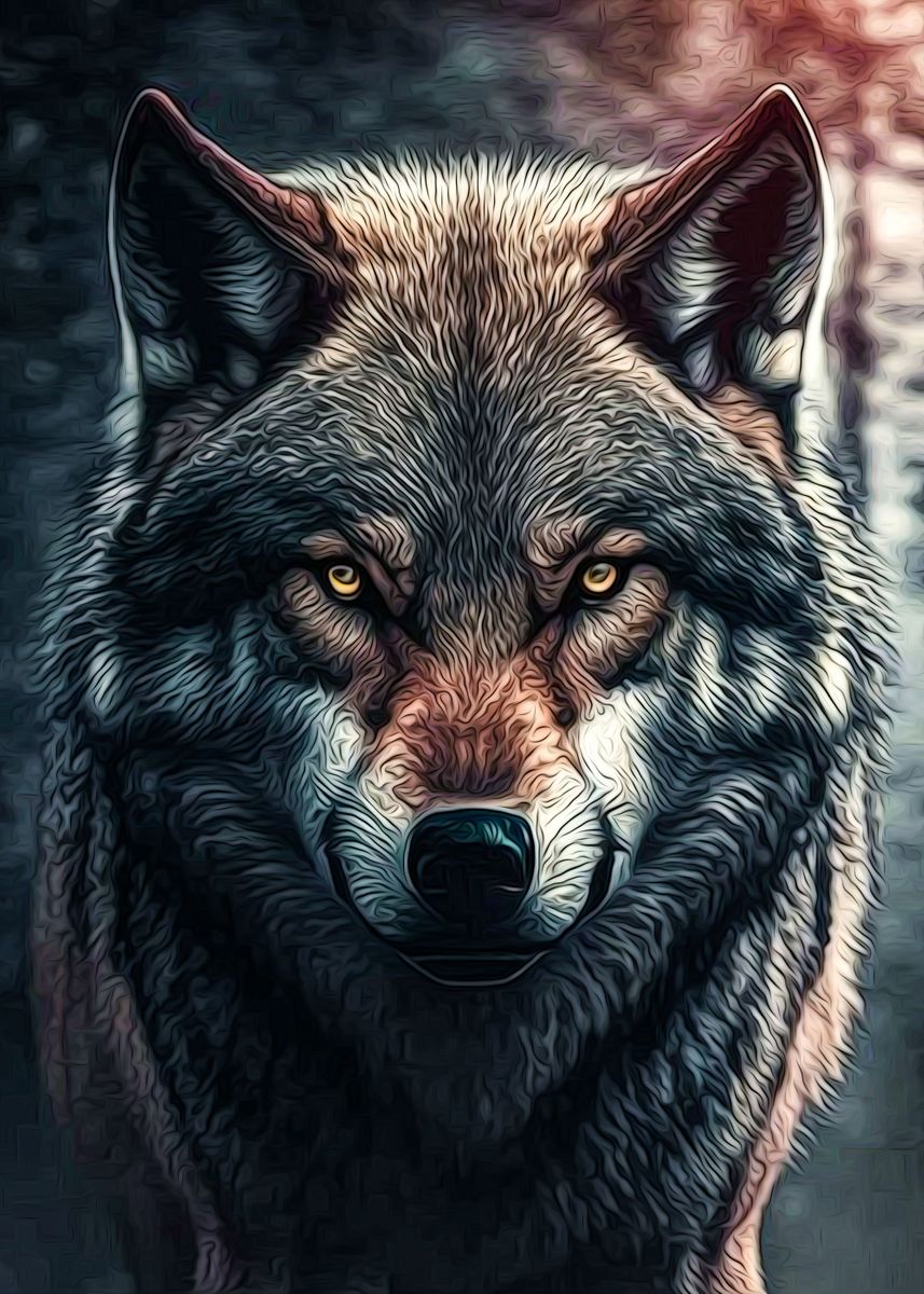 'Wolf' Poster, picture, metal print, paint by Tiker Arts | Displate