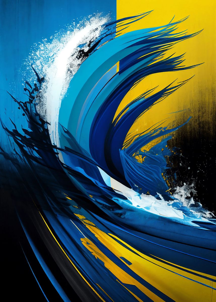 'Abstract Ocean Symphony' Poster, picture, metal print, paint by Hazzo ...
