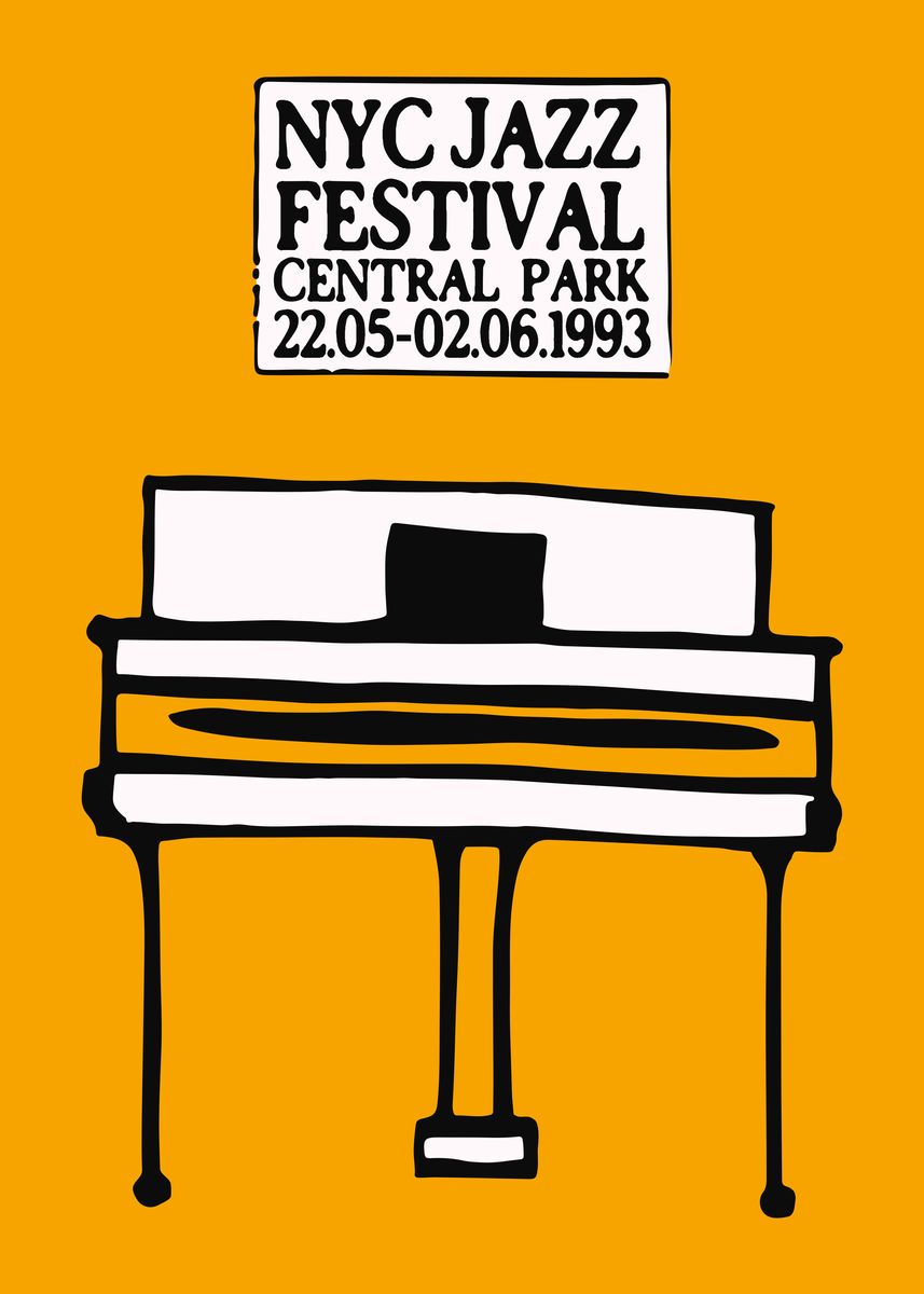 'NYC Jazz Festival Poster' Poster, picture, metal print, paint by BluePinkPanther | Displate