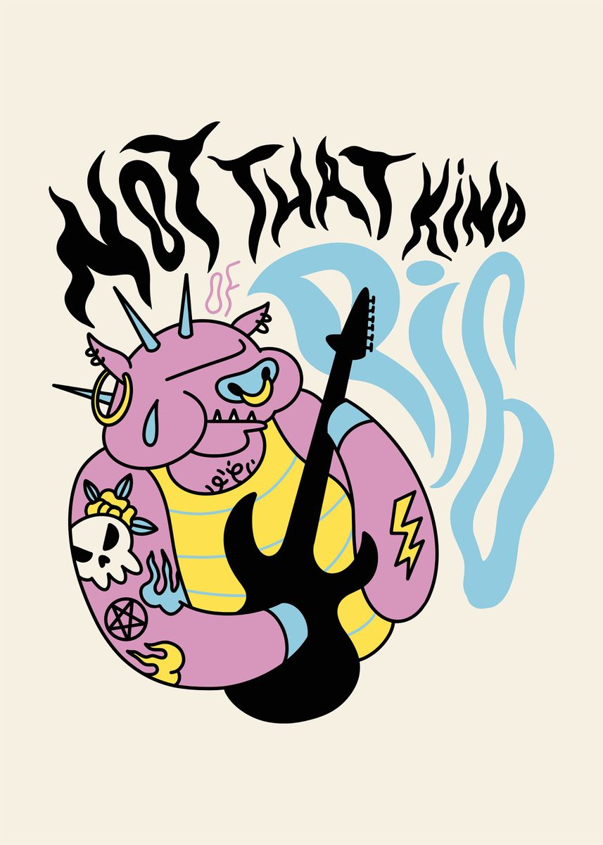 'Punk Pig' Poster, picture, metal print, paint by Cool Worker | Displate