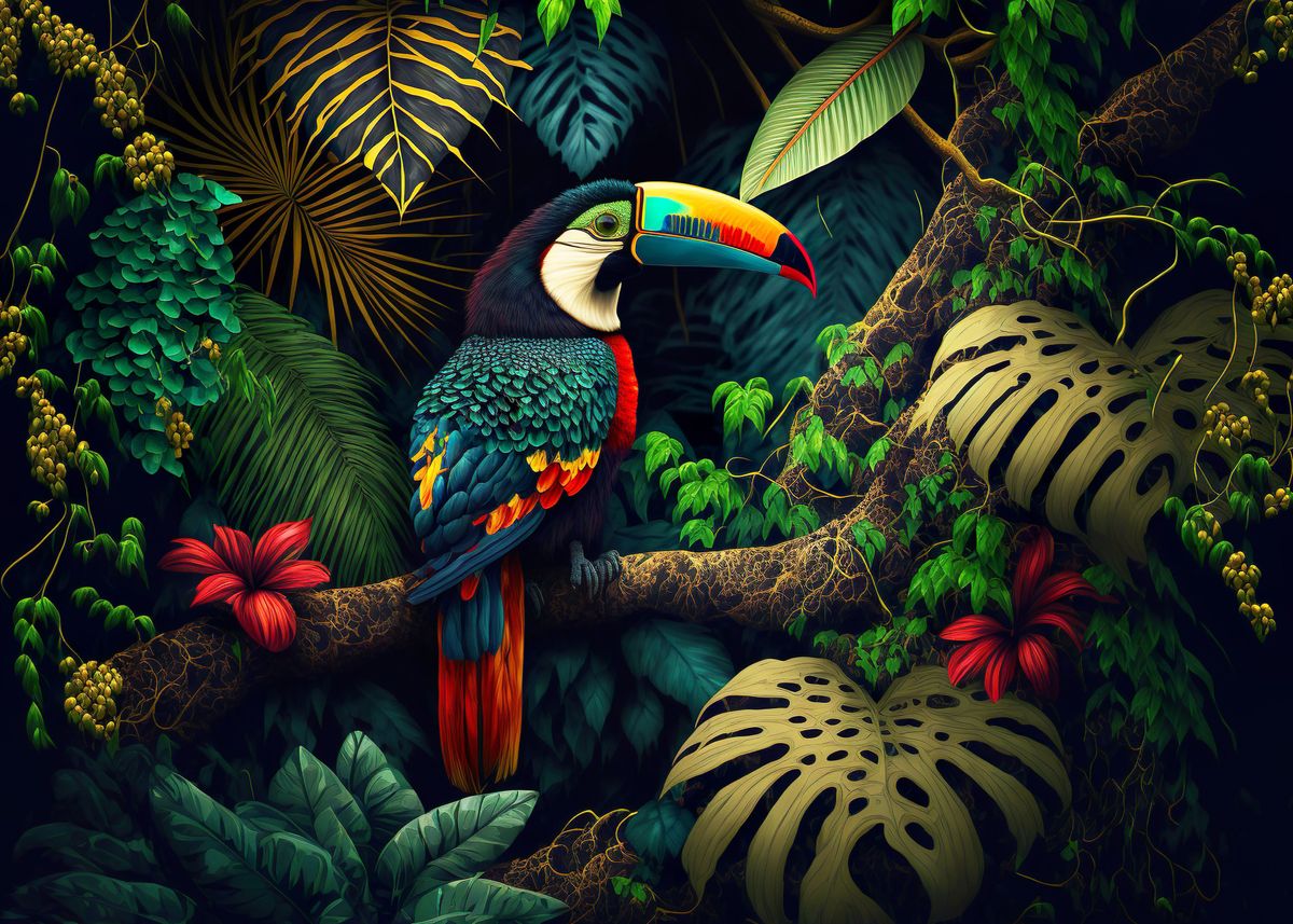 'Tropical Toucan Wall Art' Poster by Abdullah Al Mamun | Displate