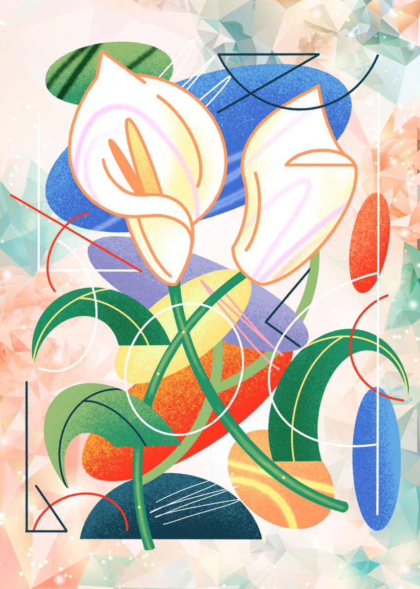 'Flowers Vibrant blooms' Poster, picture, metal print, paint by NIZAM ...