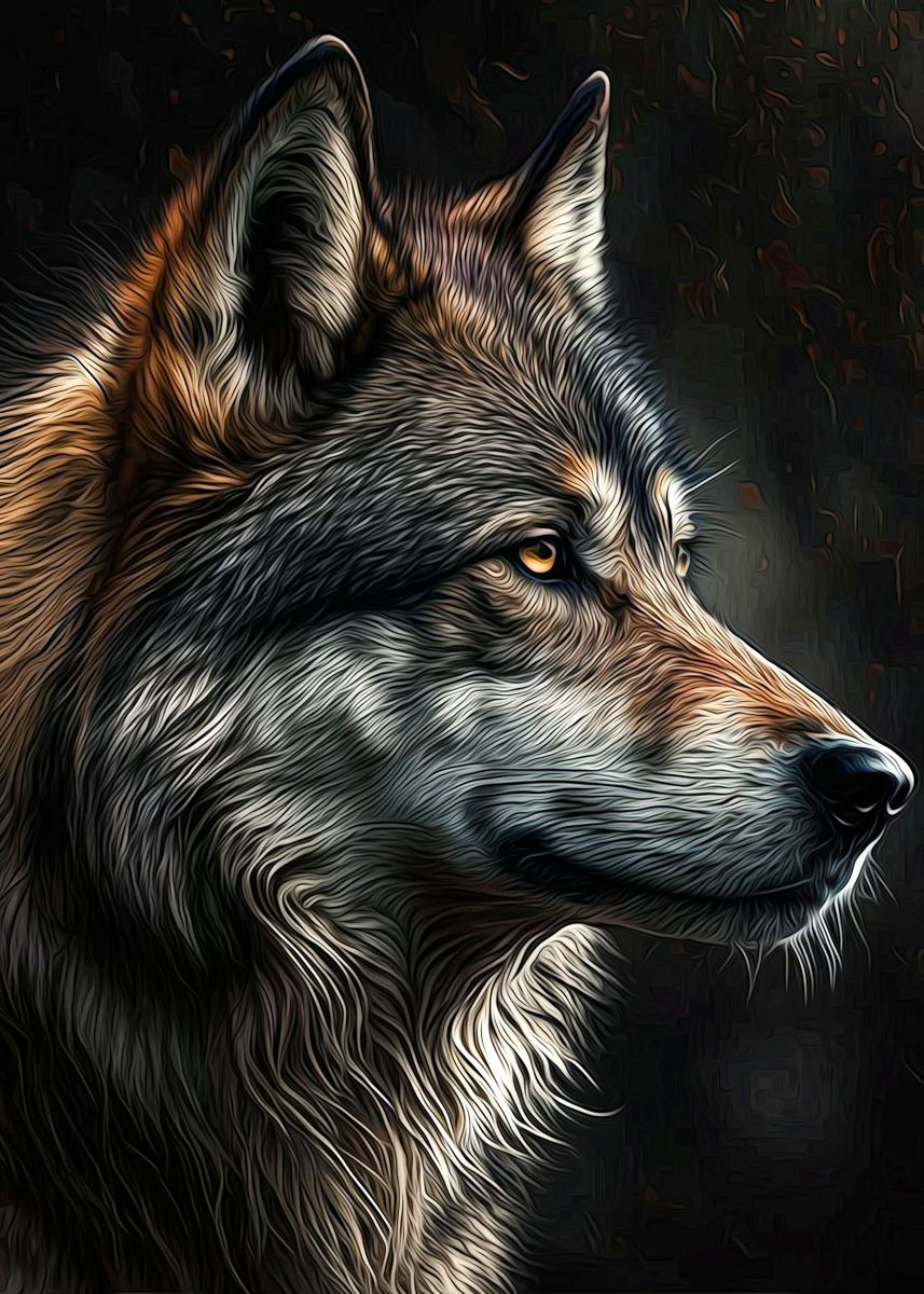 'Wolf' Poster, picture, metal print, paint by Tiker Arts | Displate