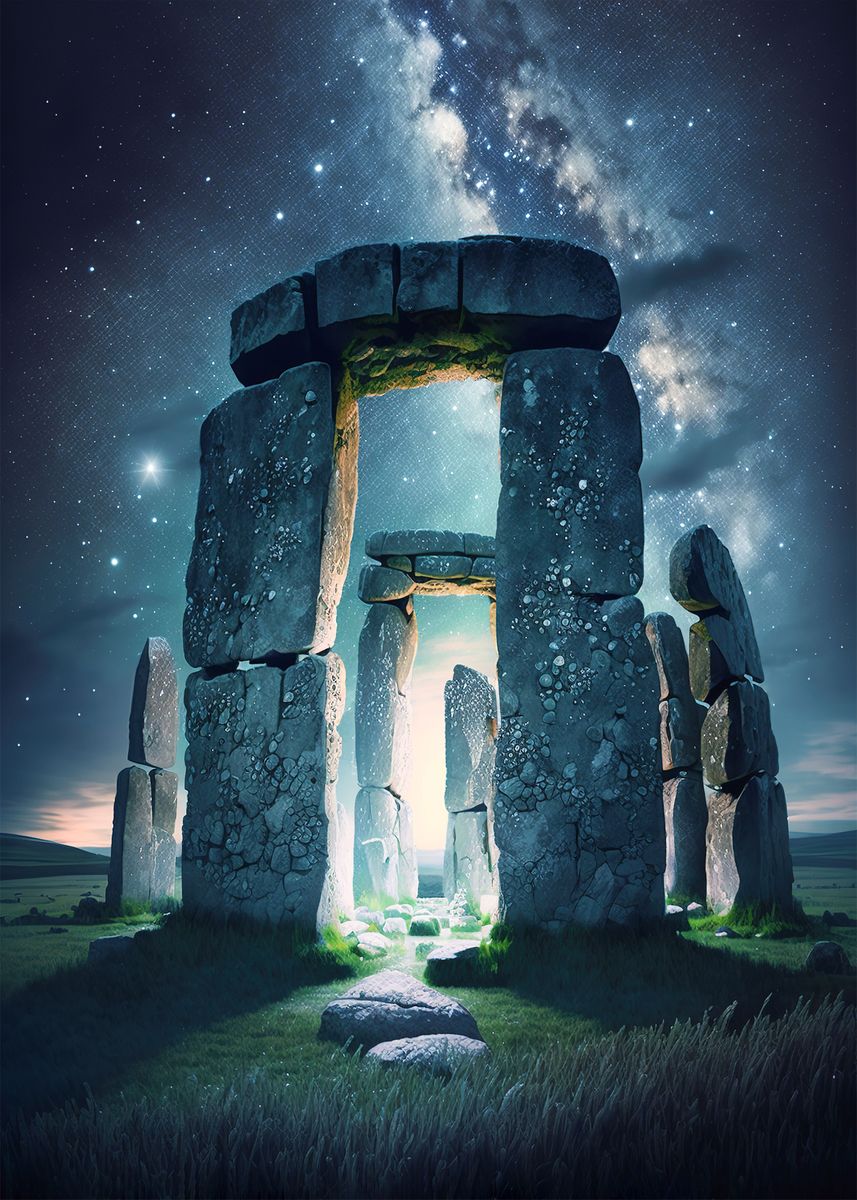 'Stone circle landscape' Poster, picture, metal print, paint by Arturo ...