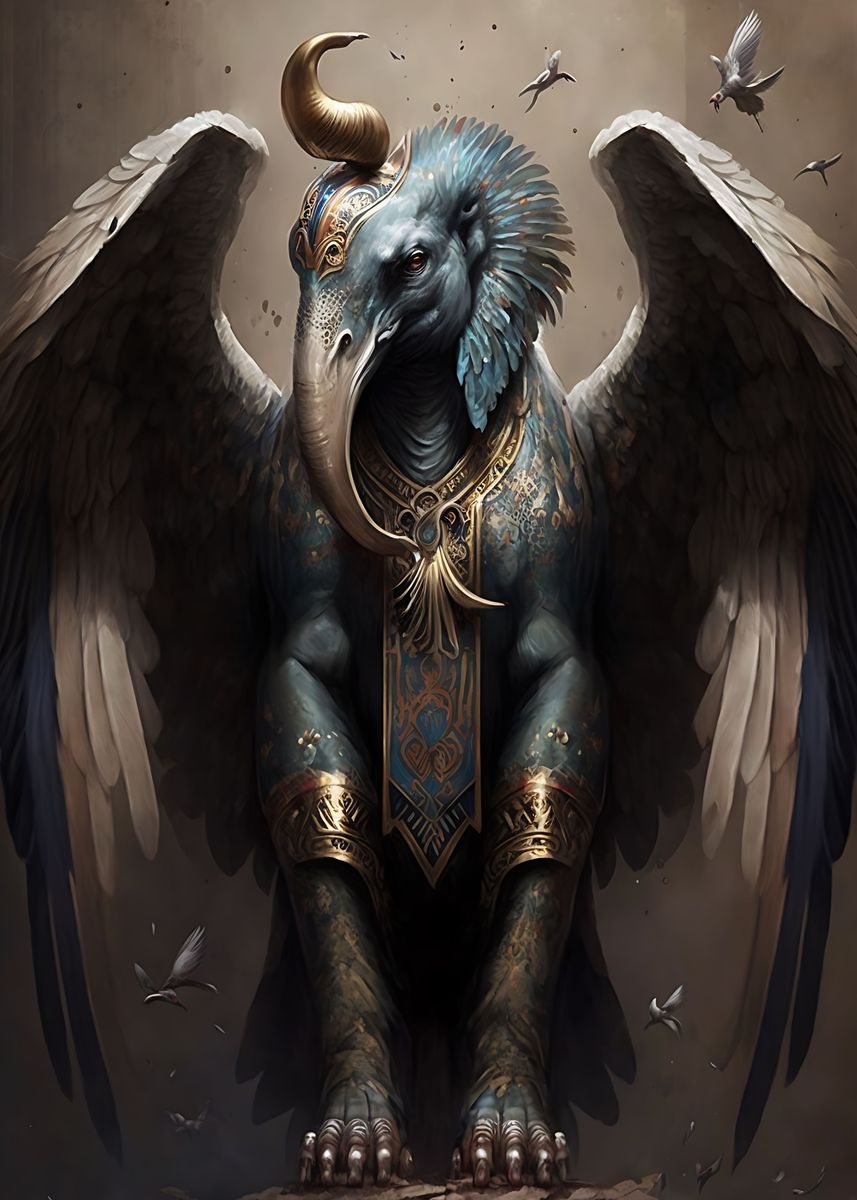 'An Elephant Eagle' Poster, picture, metal print, paint by Guillaume ...