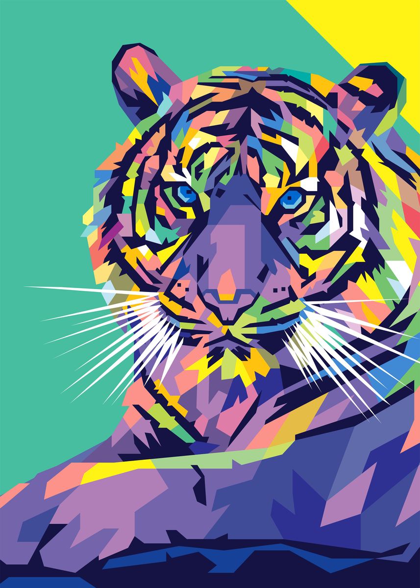 'Tiger Pop Art' Poster by Indra | Displate