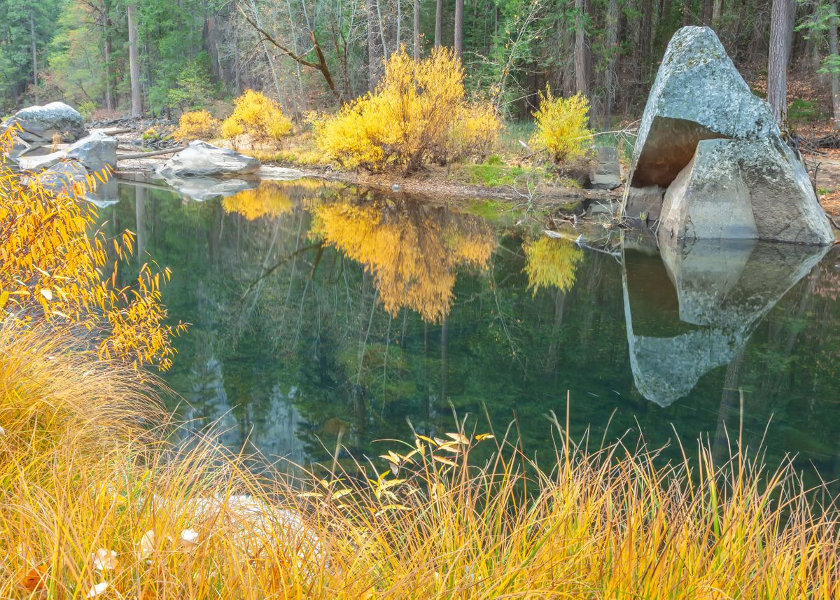 'Merced River Fall' Poster by Jonathan Nguyen | Displate