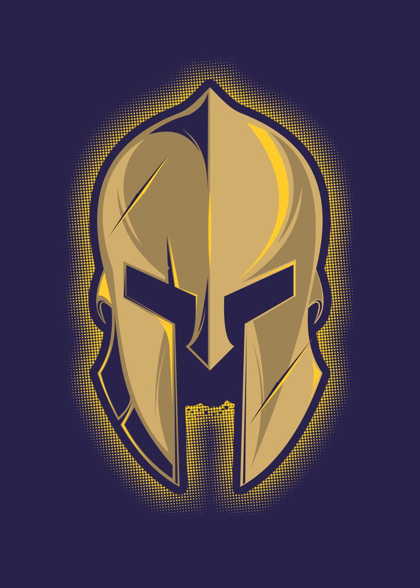 'SPARTAN GOLD MASK ' Poster, picture, metal print, paint by Taufan ...