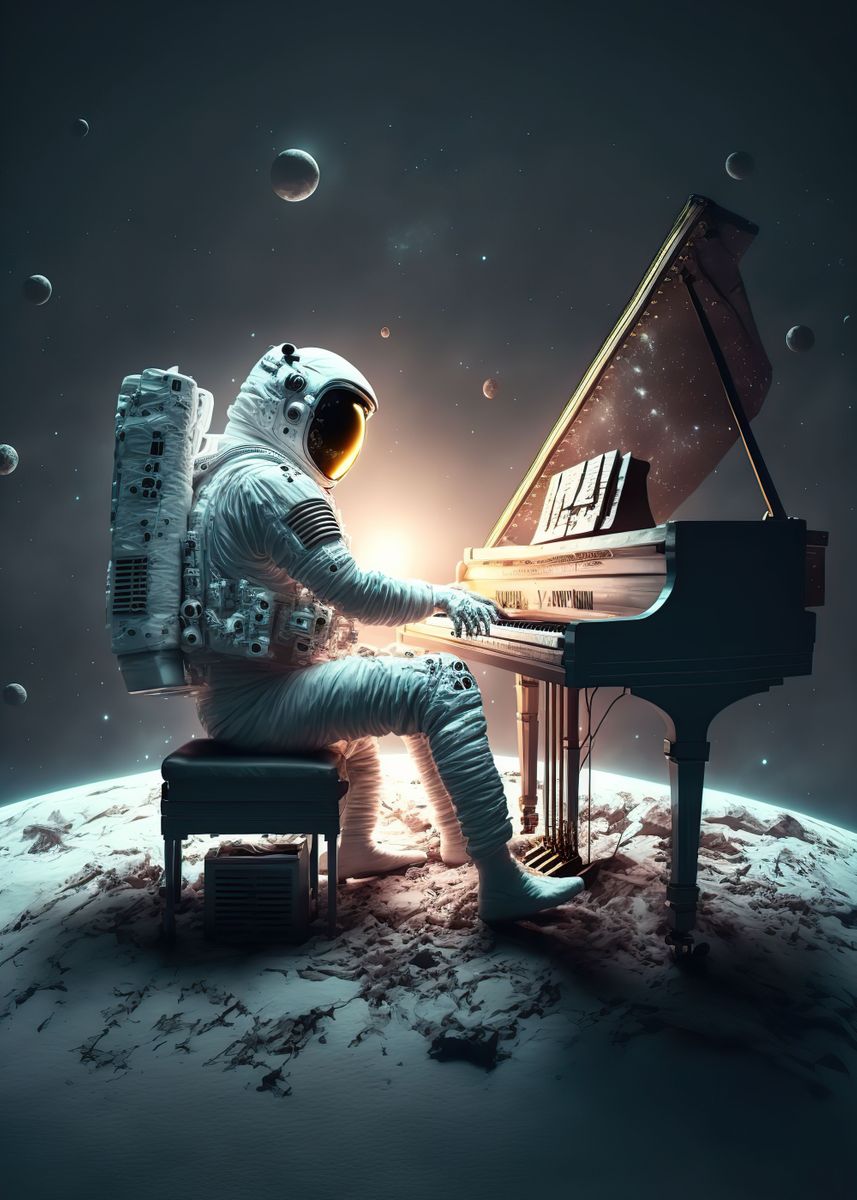 'Piano in space ' Poster, picture, metal print, paint by Ahmet Thorpe ...