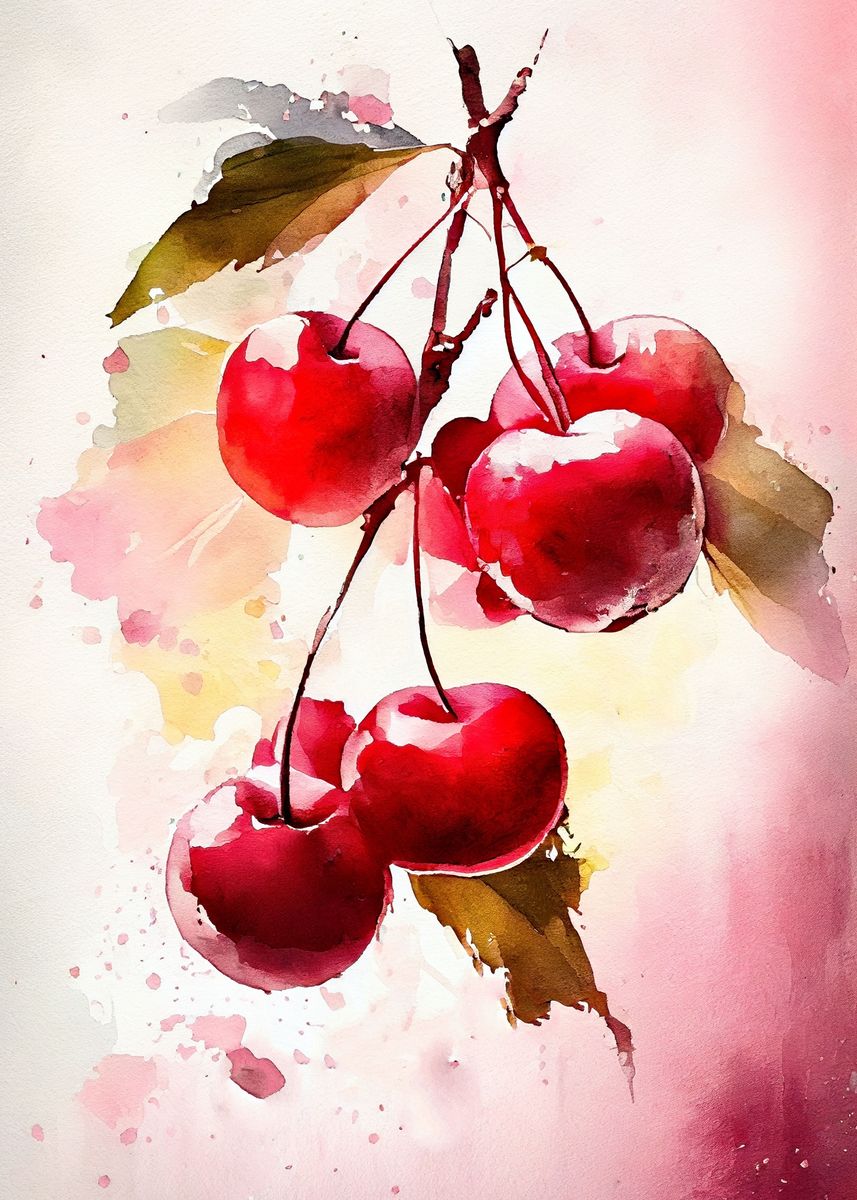 'Cherry Dreams' Poster, picture, metal print, paint by Steel Canvas ...