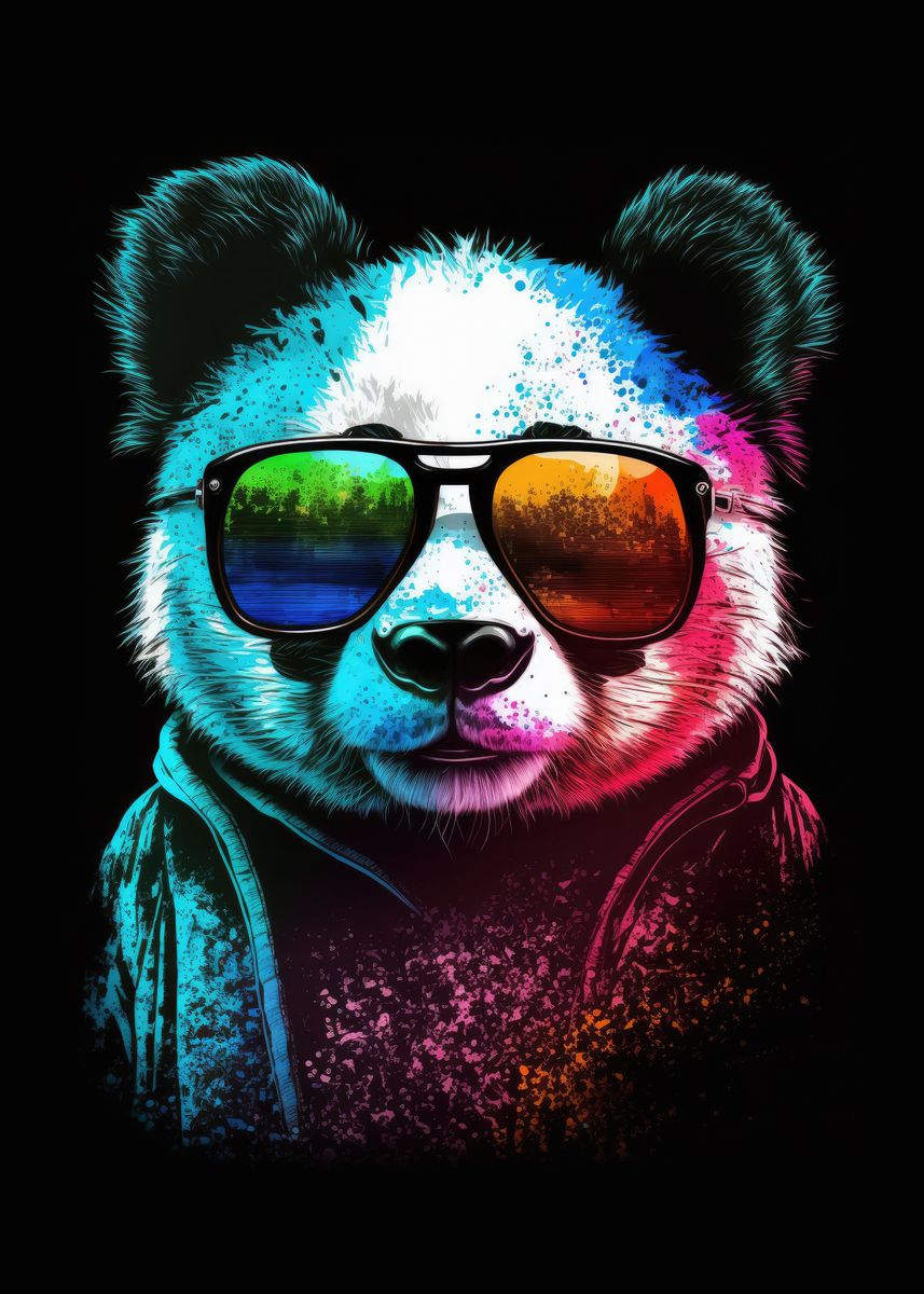 'Sunny Panda Paradise' Poster, picture, metal print, paint by Mute ...