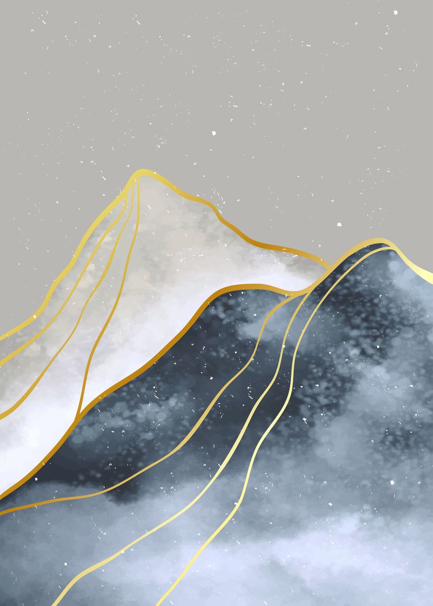 'Abstract Mountain art' Poster, picture, metal print, paint by budi ...