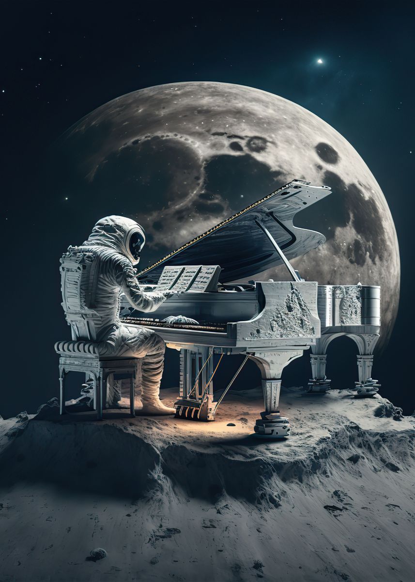 'Piano in space ' Poster, picture, metal print, paint by Ahmet Thorpe ...