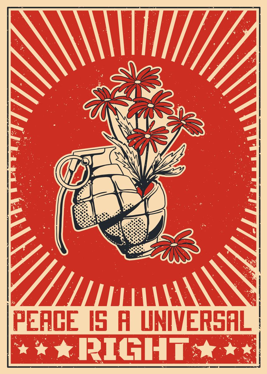 'Peace Is A Universal Right' Poster, picture, metal print, paint by ...