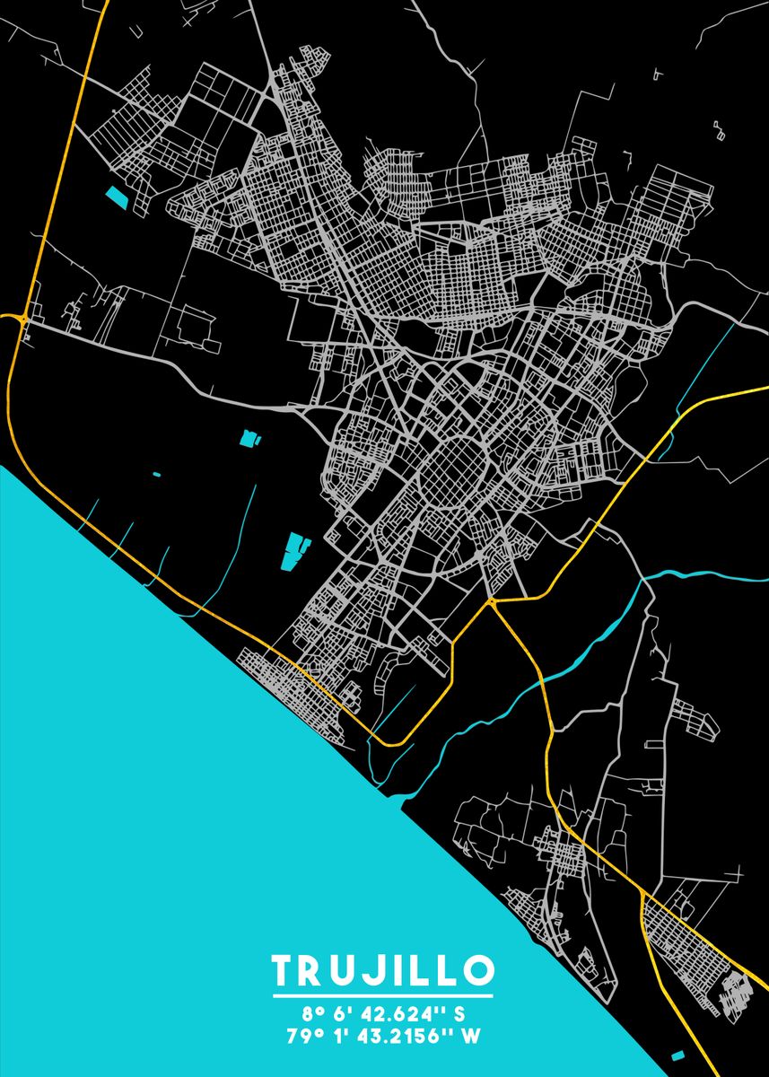 'Trujillo Peru' Poster, picture, metal print, paint by Clayborne Frank ...