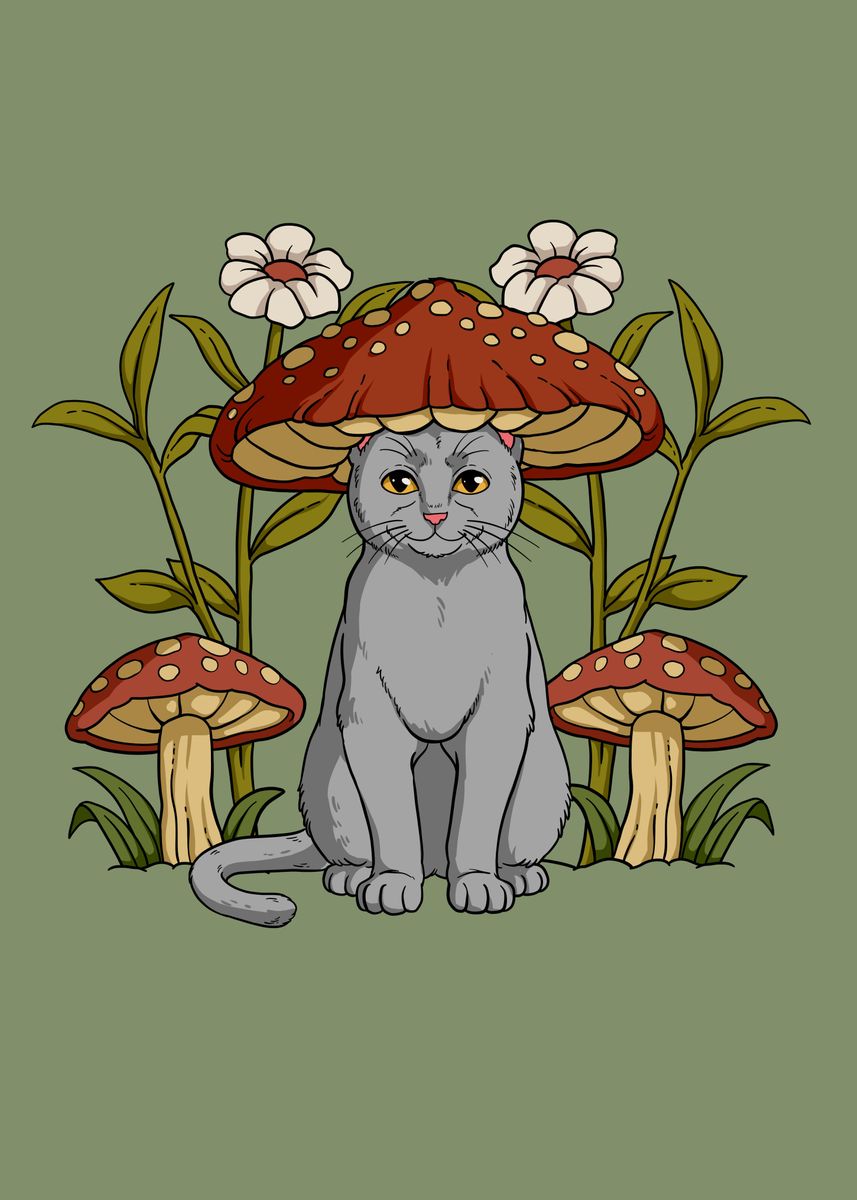 'Cottagecore Cat' Poster by PxL | Displate